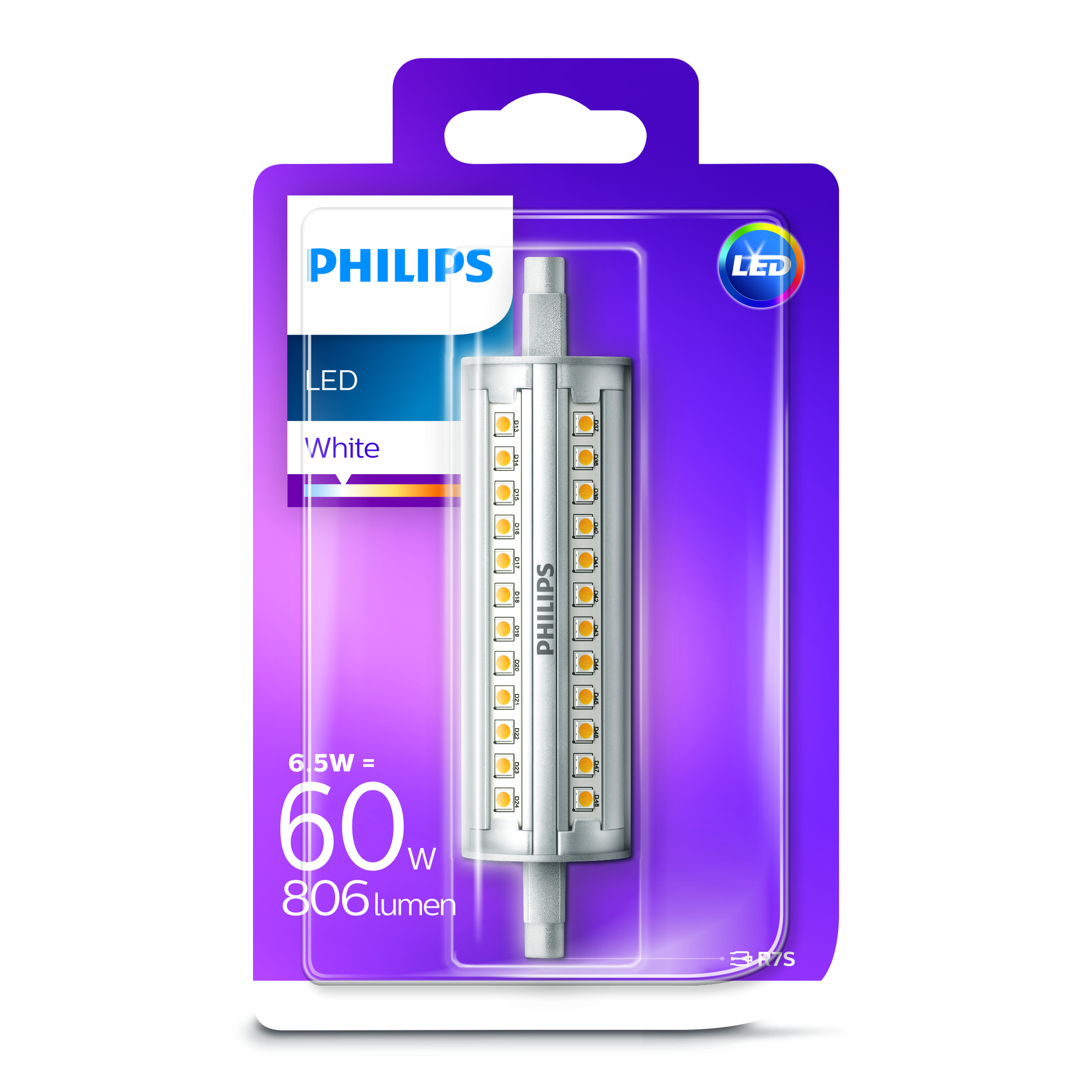 Philips LED staaflamp R7S 806 lumen 6,5W = 60W 118mm | Alle lampen ...