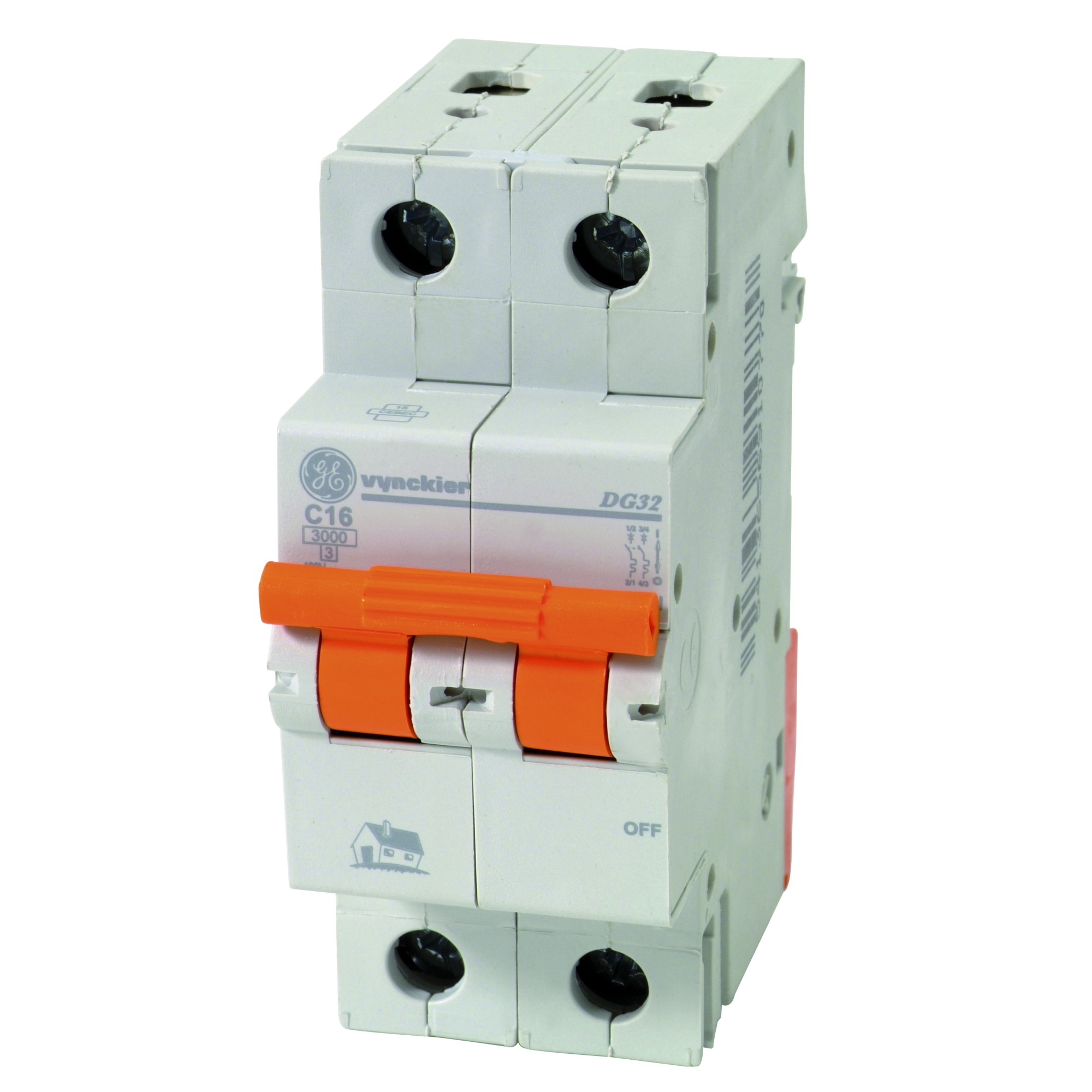 Disjoncteur modulaire Vynckier 16A 2 pôles | Fusibles | Installation ...