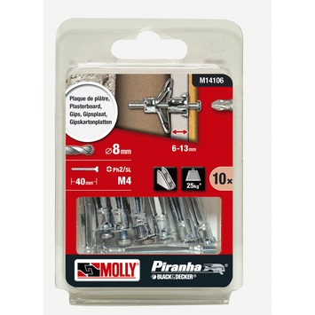 Cheville mur creux avec vis Molly Piranha M14106-XJ 8x33 mm | GAMMA.be