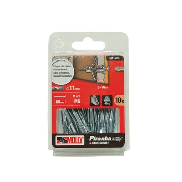 Cheville mur creux avec vis Molly Piranha M11206-XJ 11x50 mm | GAMMA.be