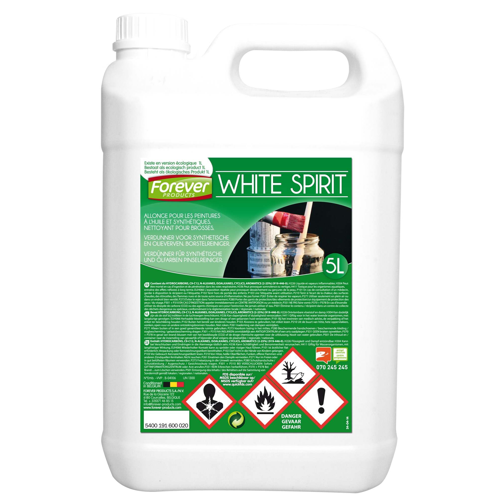 Forever white spirit 5 l | Verdunningsmiddelen & reinigingsmiddelen ...