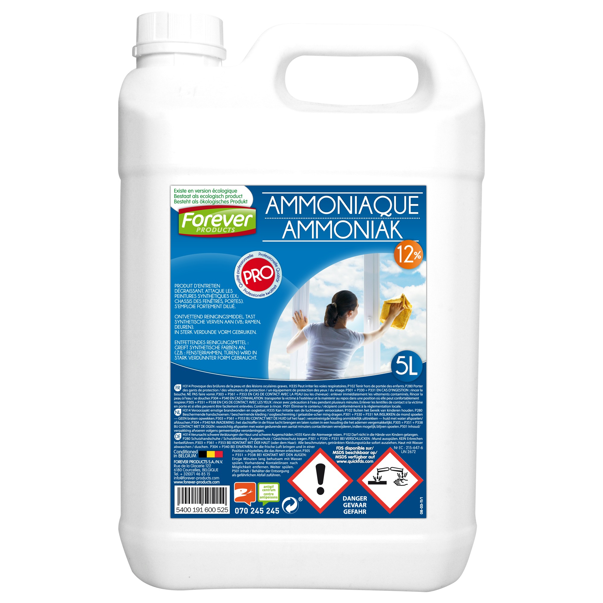 Forever ammoniak 12% 5 l | Schoonmaakproducten | Schoonmaken | Huishoud | GAMMA.be