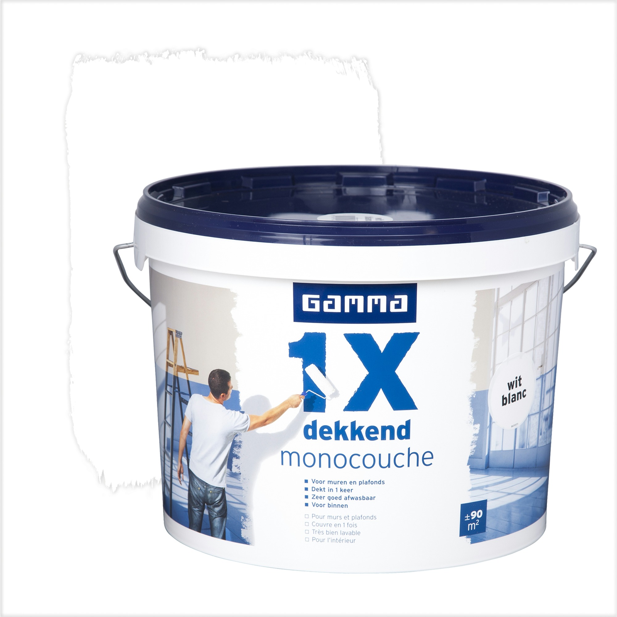 GAMMA muurverf mat 1x dekkend wit 10 L | Muurverf & plafondverf | Verf ...