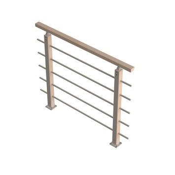 Bretagne borstwering type "H" met beuk en aluminium 120 cm | GAMMA.be