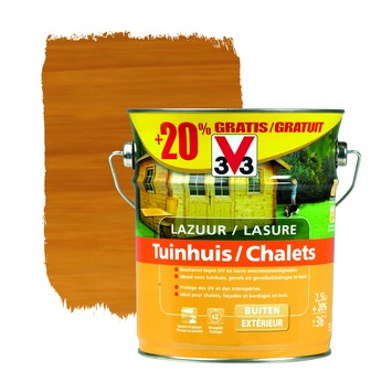 V33 beits tuinhout zijdeglans lichte eik 2,5 L + 20% extra | GAMMA.be