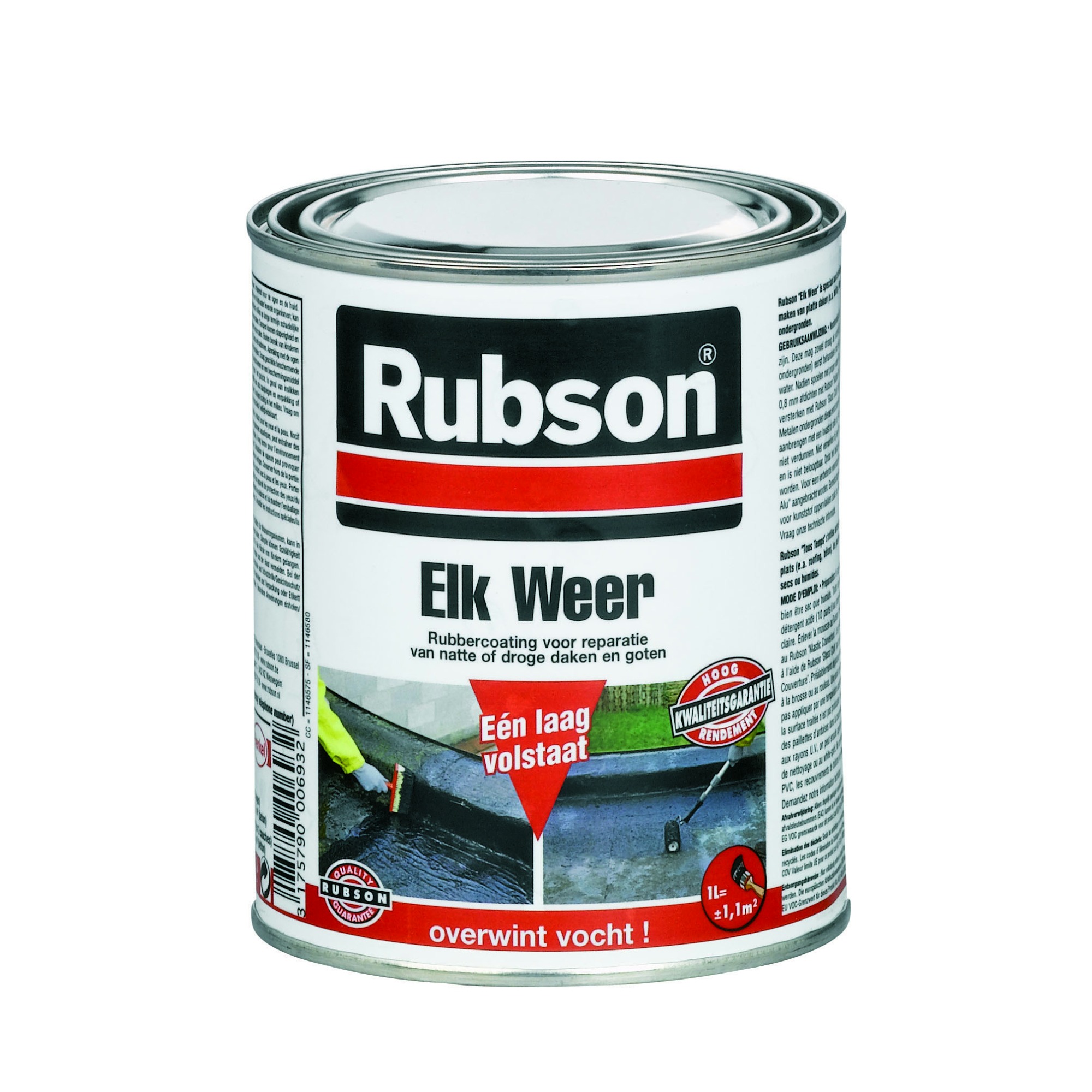 Rubson rubbercoating elk weer 0,75 L | Dakbehandeling | Dakbedekking ...