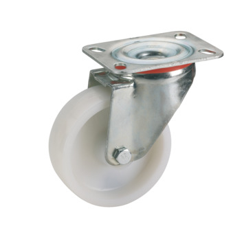 Roulette pivotante PP à platine Ø100 mm max. 150 kg blanc | GAMMA.be