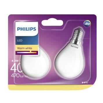 Philips LED E14 lamp 4,3W(=40W) 2-pack | GAMMA.be