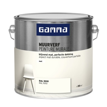 Peinture murale GAMMA RAL 9010 mat 2,5 L | peinture-mur-plafond | GAMMA.be