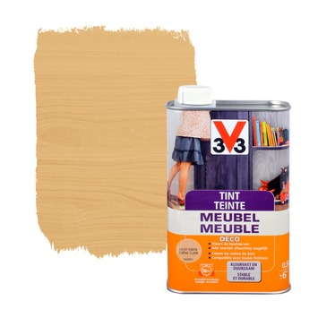 V33 tint meubel deco zijdeglans lichte eik 500 ml | beits-olien-vernis | GAMMA.be