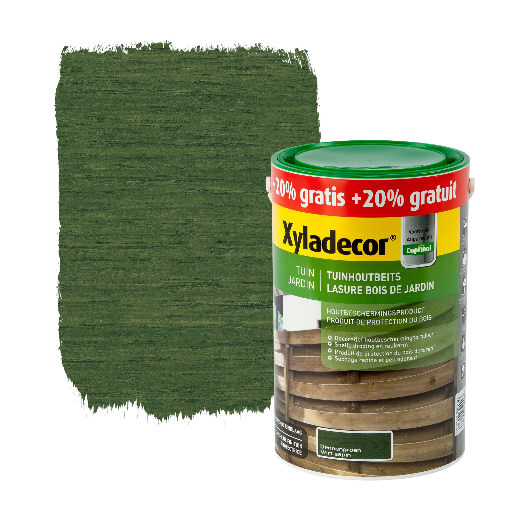 Xyladecor beits tuinhout dennengroen 5+1 L | Beits, oliën & vernis | Verf & behang | GAMMA.be
