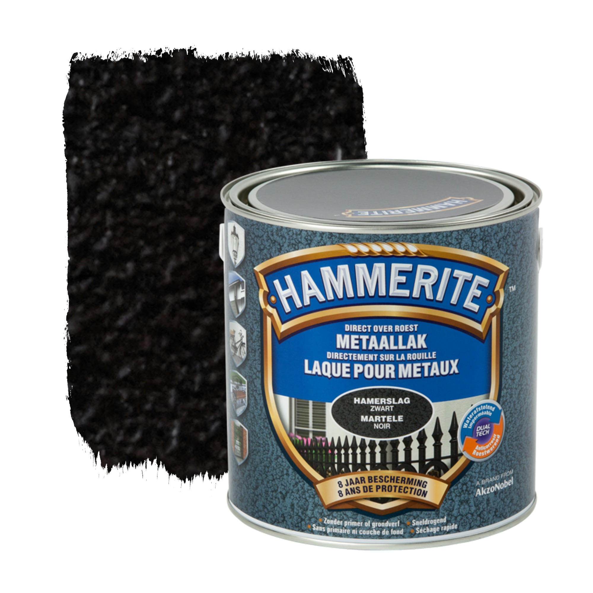 Hammerite metaallak hamerslag zwart 2,5 L | Speciaalverf | Verf ...