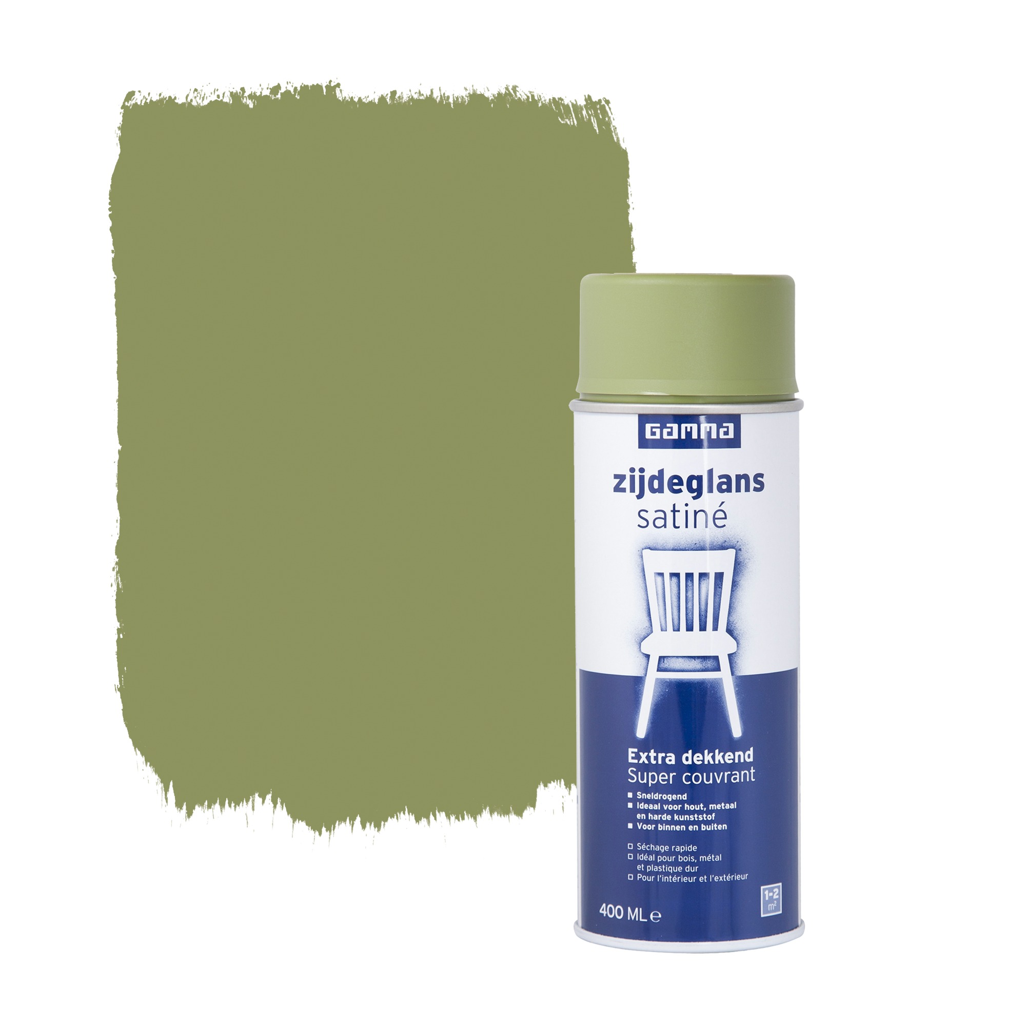 GAMMA spuitlak zijdeglans olijf groen 400 ml | Lak | Verf & behang ...