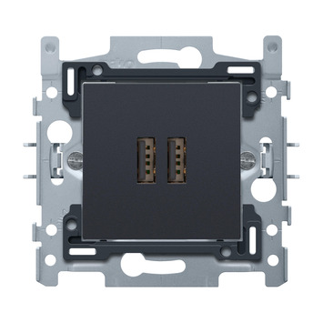 Niko stopcontact 2x USB antraciet | stopcontacten | GAMMA.be