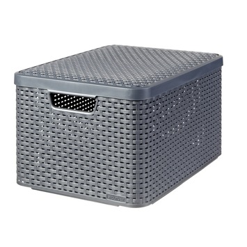 Curver opbergmand rattan 30 liter met deksel | opbergboxen-opbergdozen ...