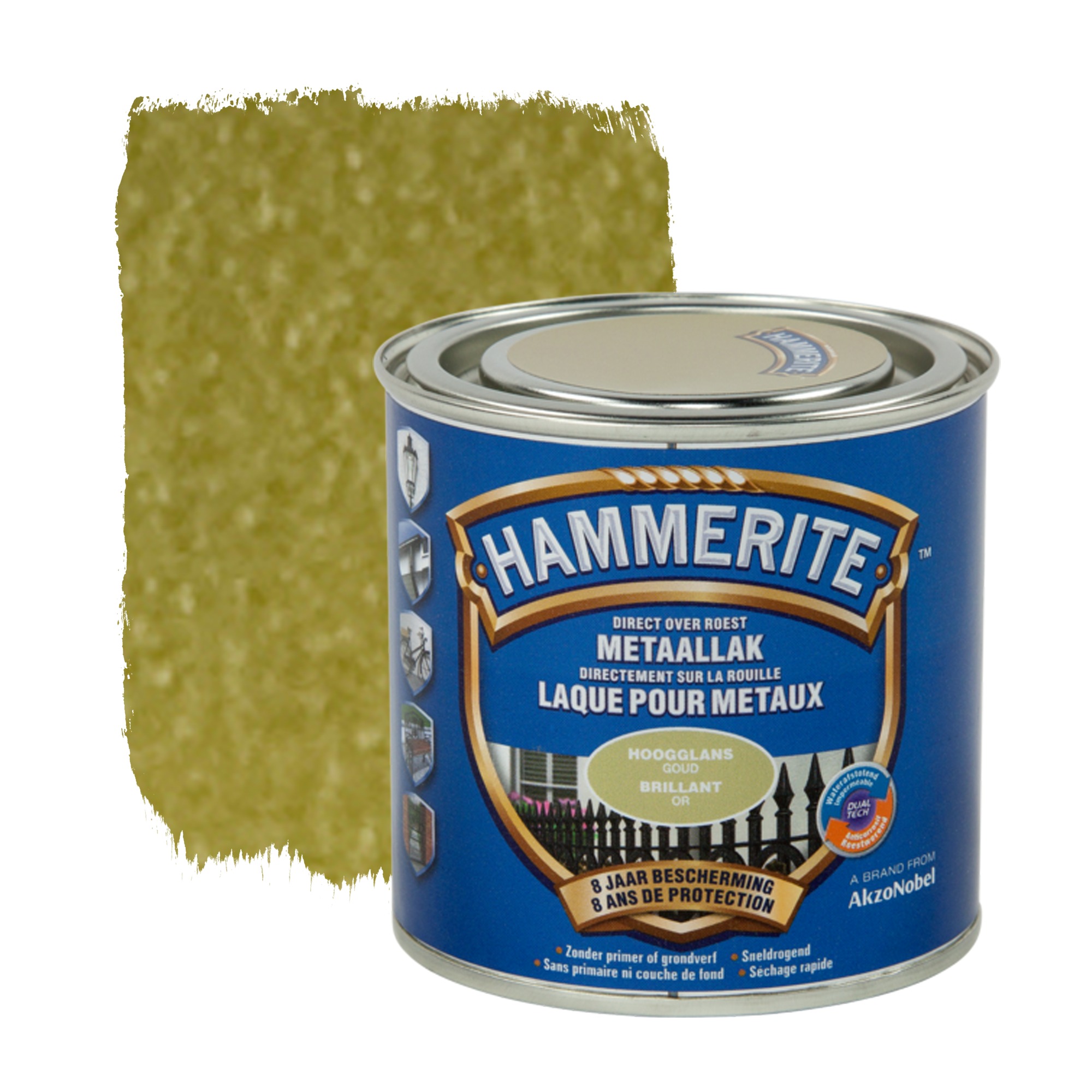 Hammerite metaallak hoogglans goud 250 ml | Speciaalverf | Verf ...
