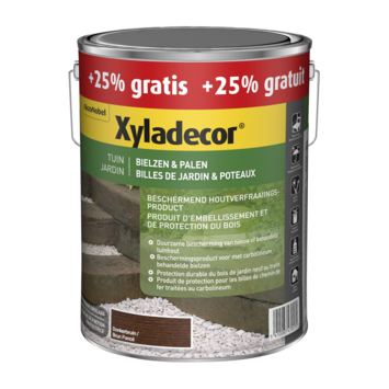 Xyladecor bielzen en palen donkerbruin 4+1 L | GAMMA.be