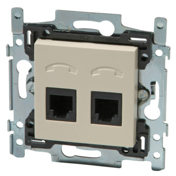 Niko stopcontact telefoon 2-voudig cream | GAMMA.be