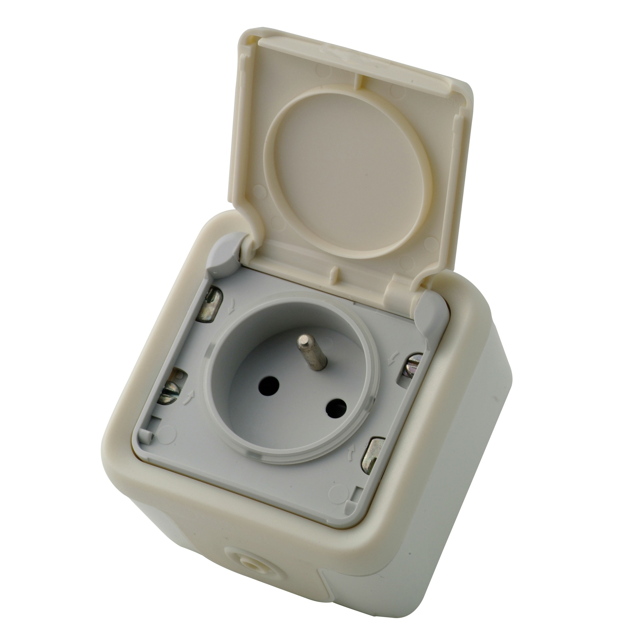 Prise montage apparent Plexo Legrand avec terre et couvercle IP55 blanc ...