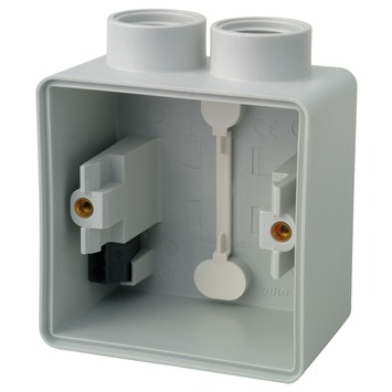 Niko Hydro opbouwdoos enkelvoudig met 2 ingangen spuitwaterdicht grijs ...