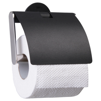 Tiger Metropol wc rolhouder met klep zwart/chroom | | GAMMA.be