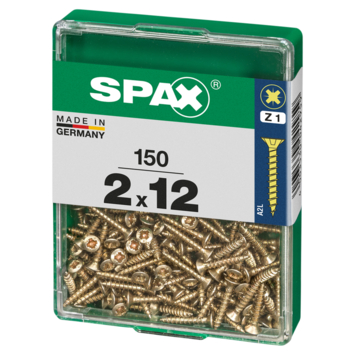 Spax schroef pozi yellox 2x12 mm 150 stuks | schroeven | GAMMA.be