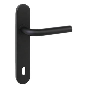 Gamma deurkruk set Manchester ovaal schild sleutelgat 110 mm zwart INOX ...