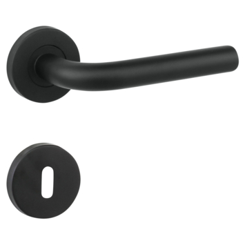 Gamma deurkruk set Manchester rond rozet sleutelplaat zwart INOX ...