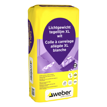 Colle pour carrelage allégée Weber blanc 15kg | GAMMA.be