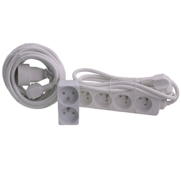 Exin 4-voudige stekkerdoos 1,5 m, 5 m verlengsnoer en 2-voudige ...