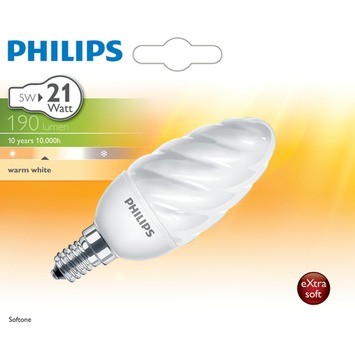 Philips Softone gedraaide kaarslamp E14 190 lumen 5W = 21W | | GAMMA.be